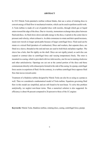 Tesla turbine report | PDF