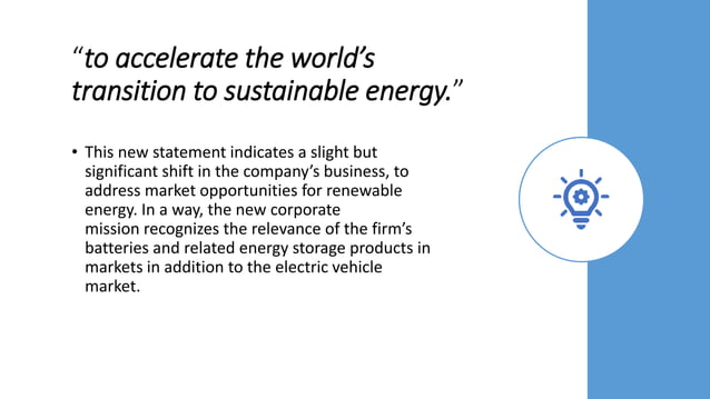 Tesla vision and mission | PPTX | Automotive Industry | Industries