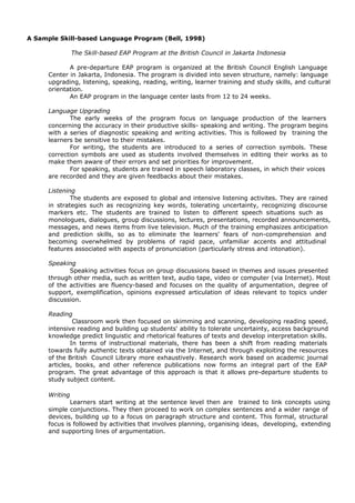 TESOL 109 - The Skills-based Syllabus Design | DOC