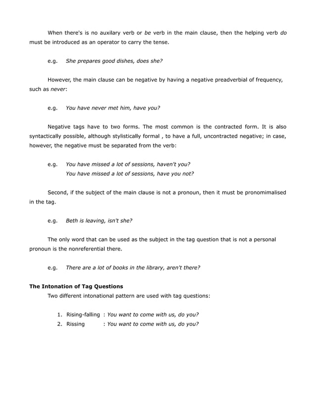 TESOL 102 - Tag Questions in English (Presentation) | ODT | Education
