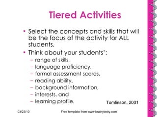 Tesol 2010: Reimagining Differentiated Instruction for Language ...