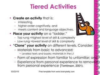 Tesol 2010: Reimagining Differentiated Instruction for Language ...