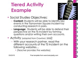 Tesol 2010: Reimagining Differentiated Instruction for Language ...