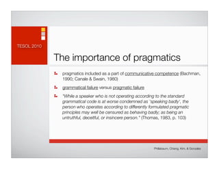 Where does Pragmatics Fit in Today's Language Classroom? | PPT