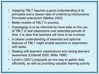 Task-based L2 pedagogy from the teacher’s point of view | PPT
