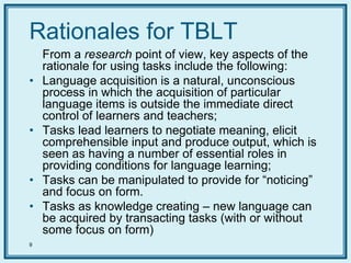Task-based L2 pedagogy from the teacher’s point of view | PPT