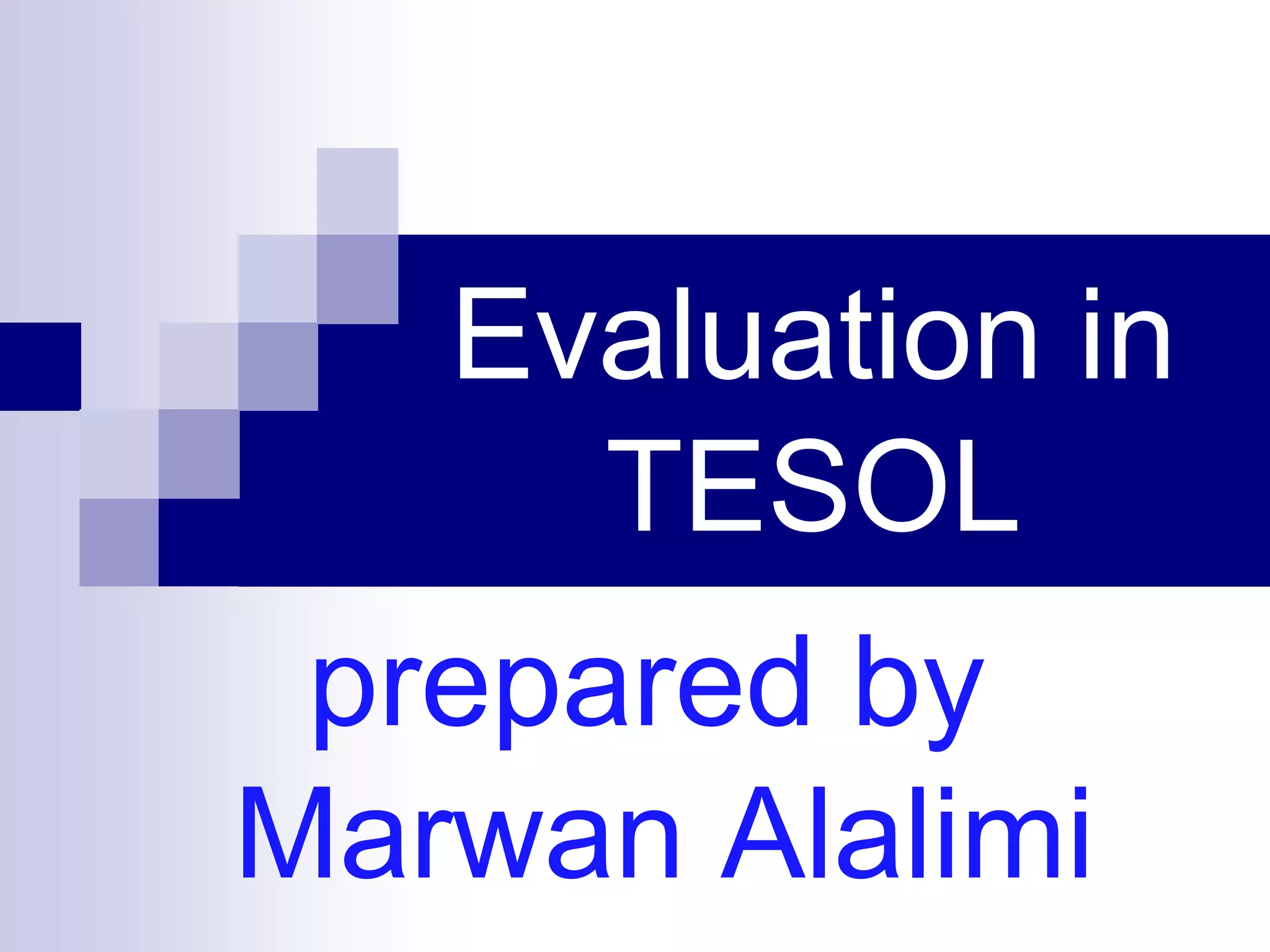 TESOL evaluation | PPTX
