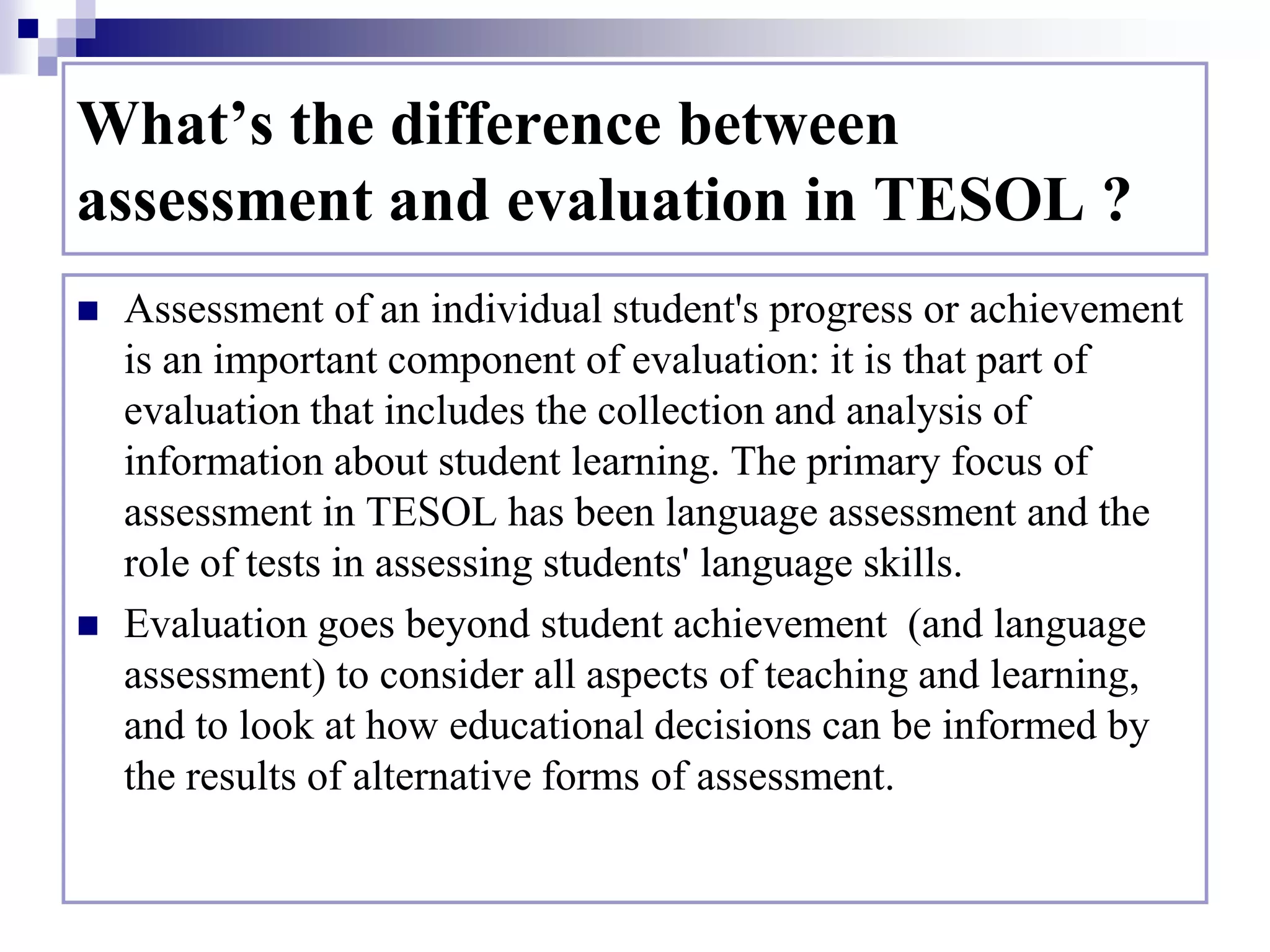 TESOL evaluation | PPTX