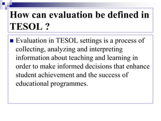 TESOL evaluation | PPTX