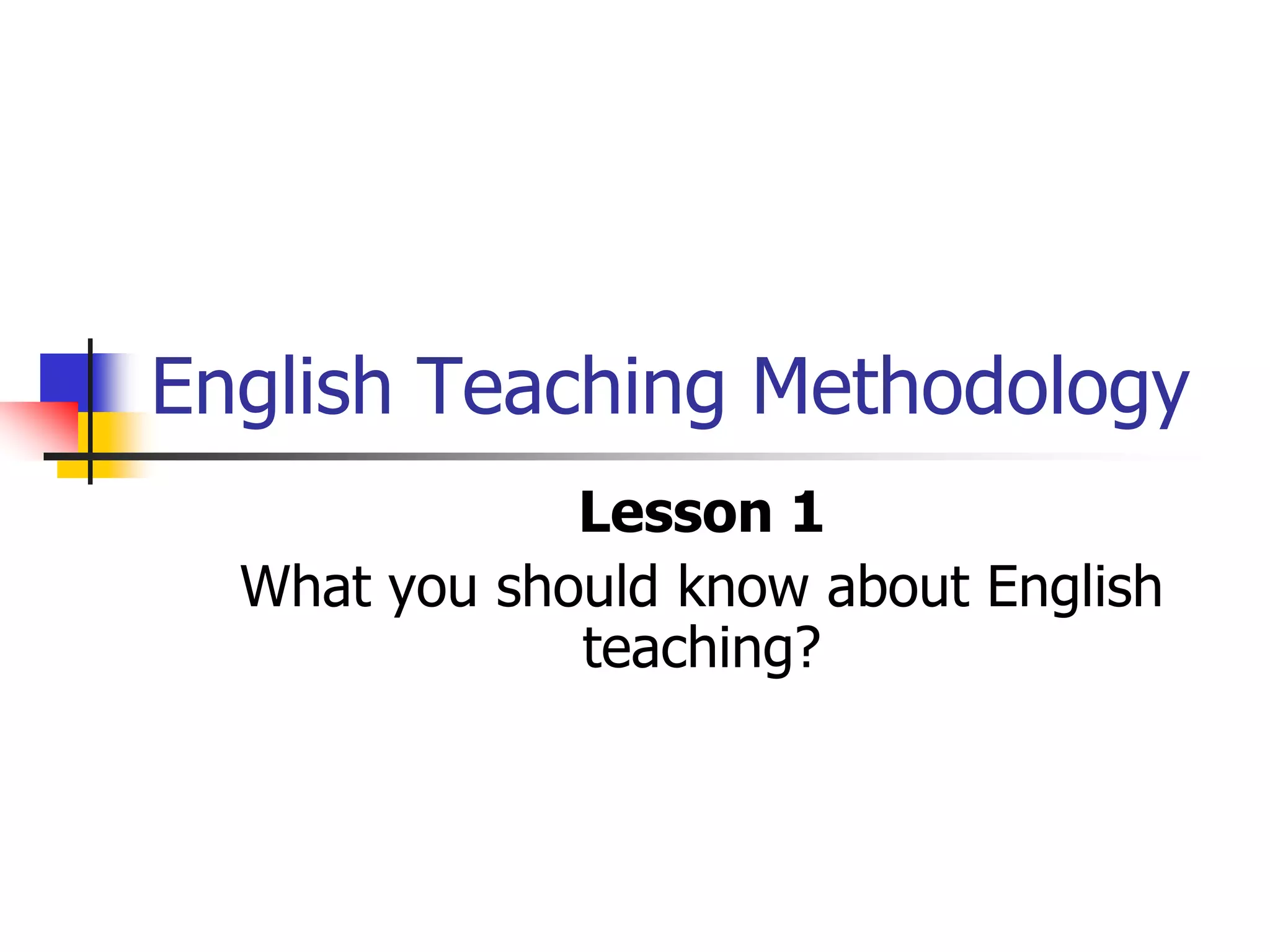 Tesol lesson 1 | PPT