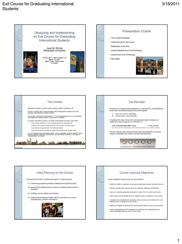 TESOL 2011: Jean Richie PPT Handout | PDF