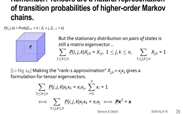 Tensor Eigenvectors and Stochastic Processes | PPT