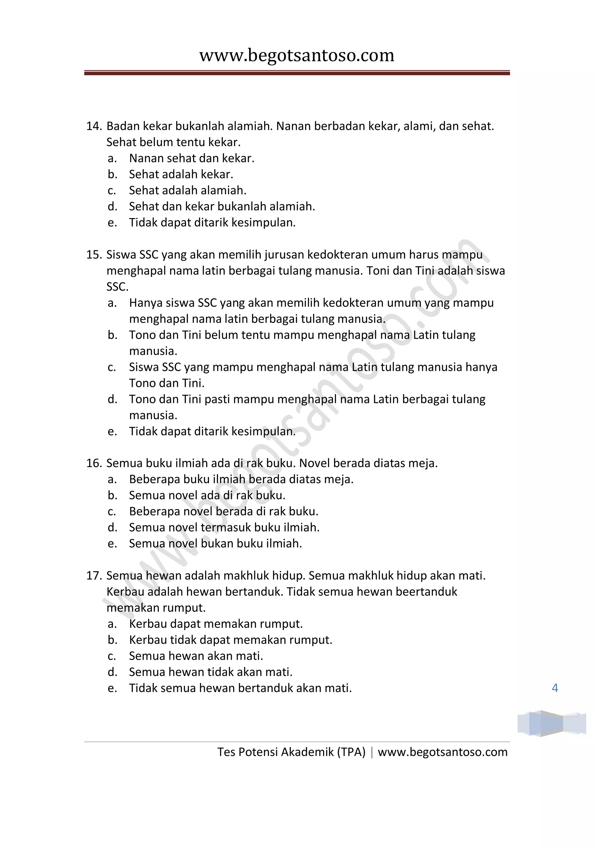 TPA Tes penalaran | PDF