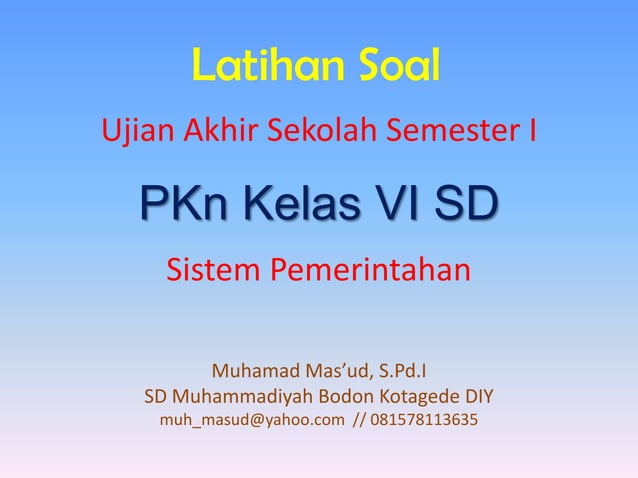 sistem pemerintahan PKn 6 SD | PPTX