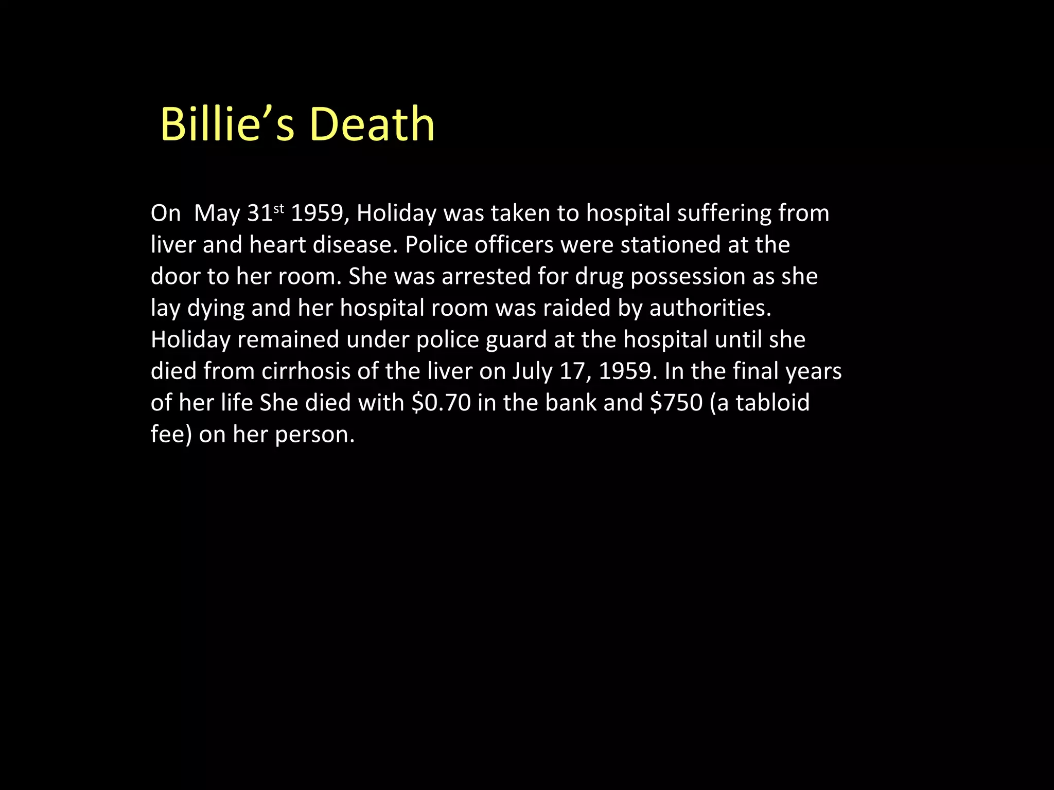 Strange fruit and billie holiday | PPT