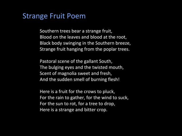 Strange fruit and billie holiday | PPT