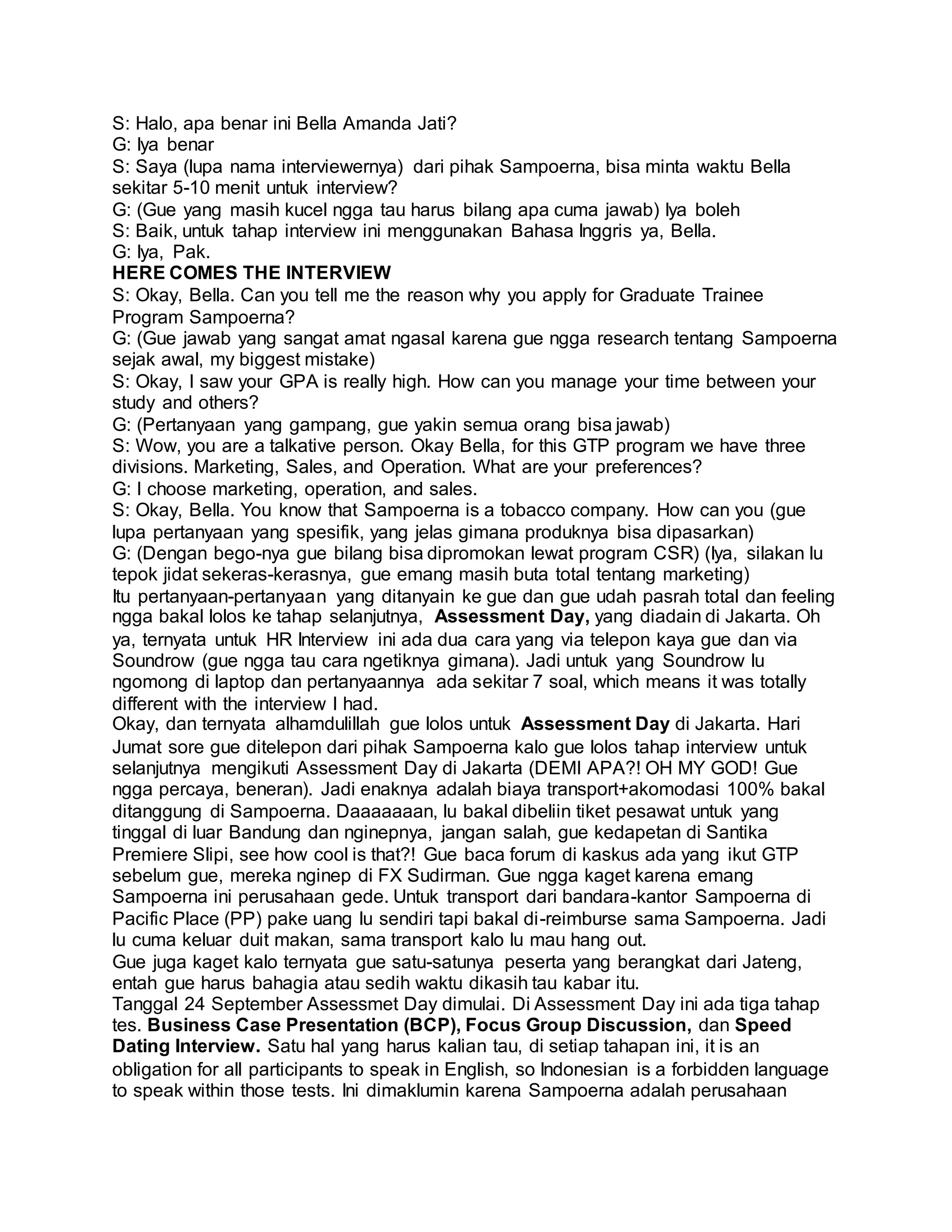 Tes sampoerna | DOCX