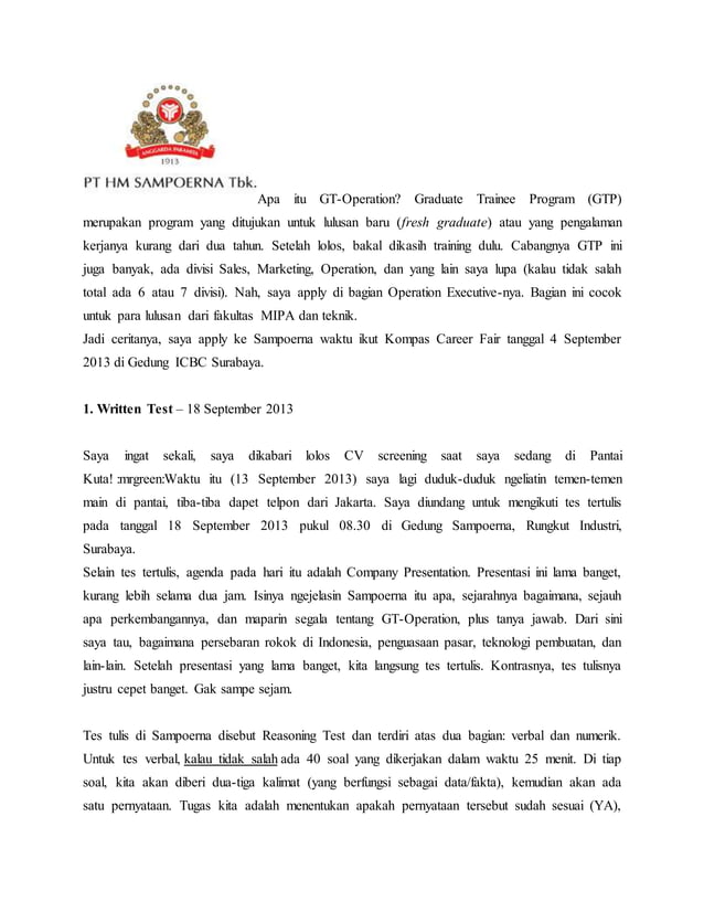 Tes sampoerna | DOCX