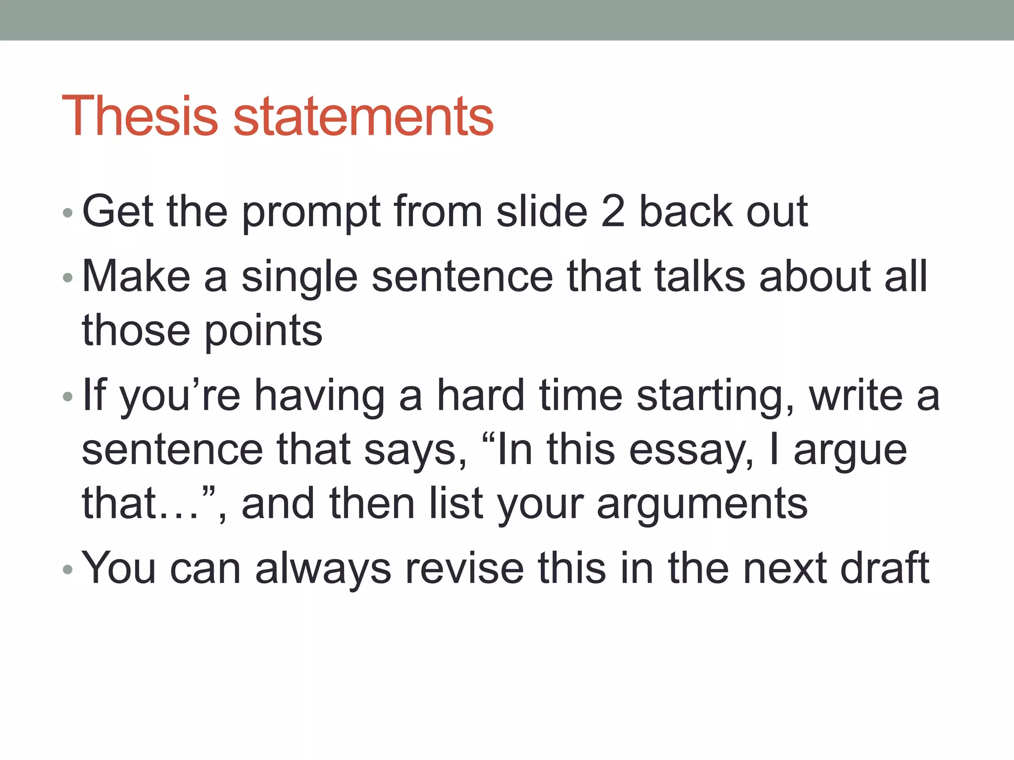 Tessa - Writing Essay Tips | PPTX
