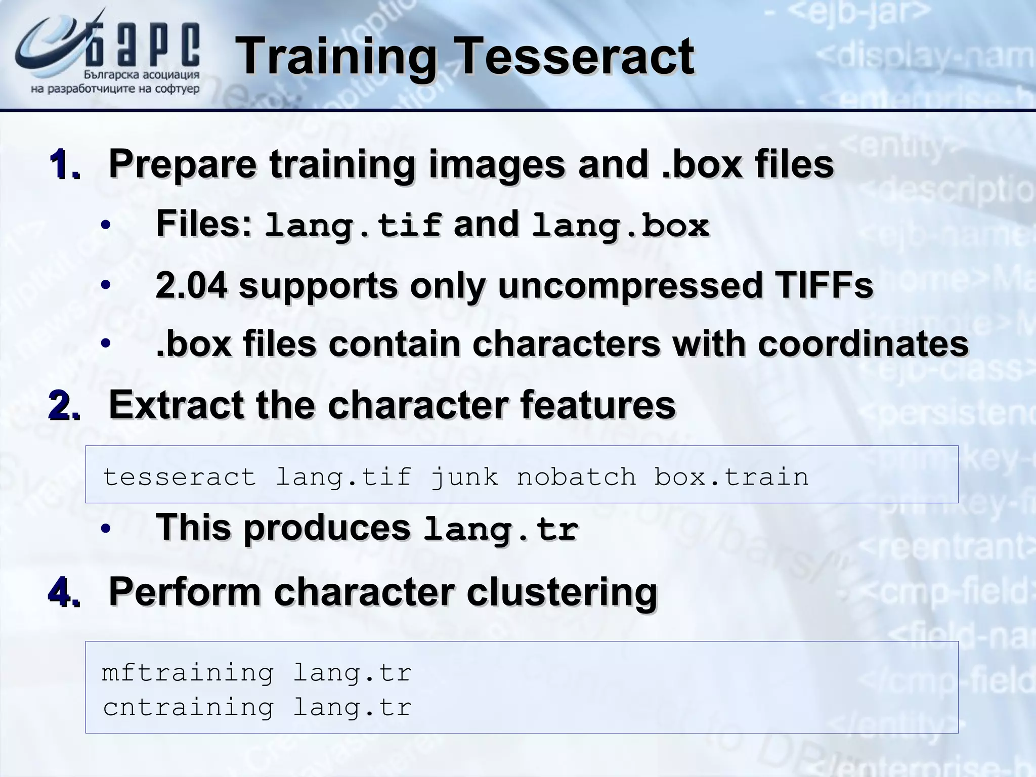 Tesseract OCR Engine - OpenFest 2009 | PPT