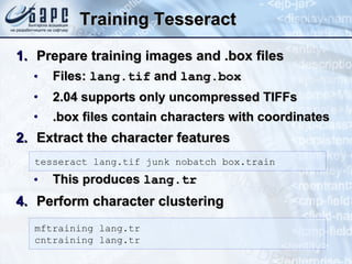 Tesseract OCR Engine - OpenFest 2009 | PPT