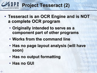 Tesseract OCR Engine - OpenFest 2009 | PPT
