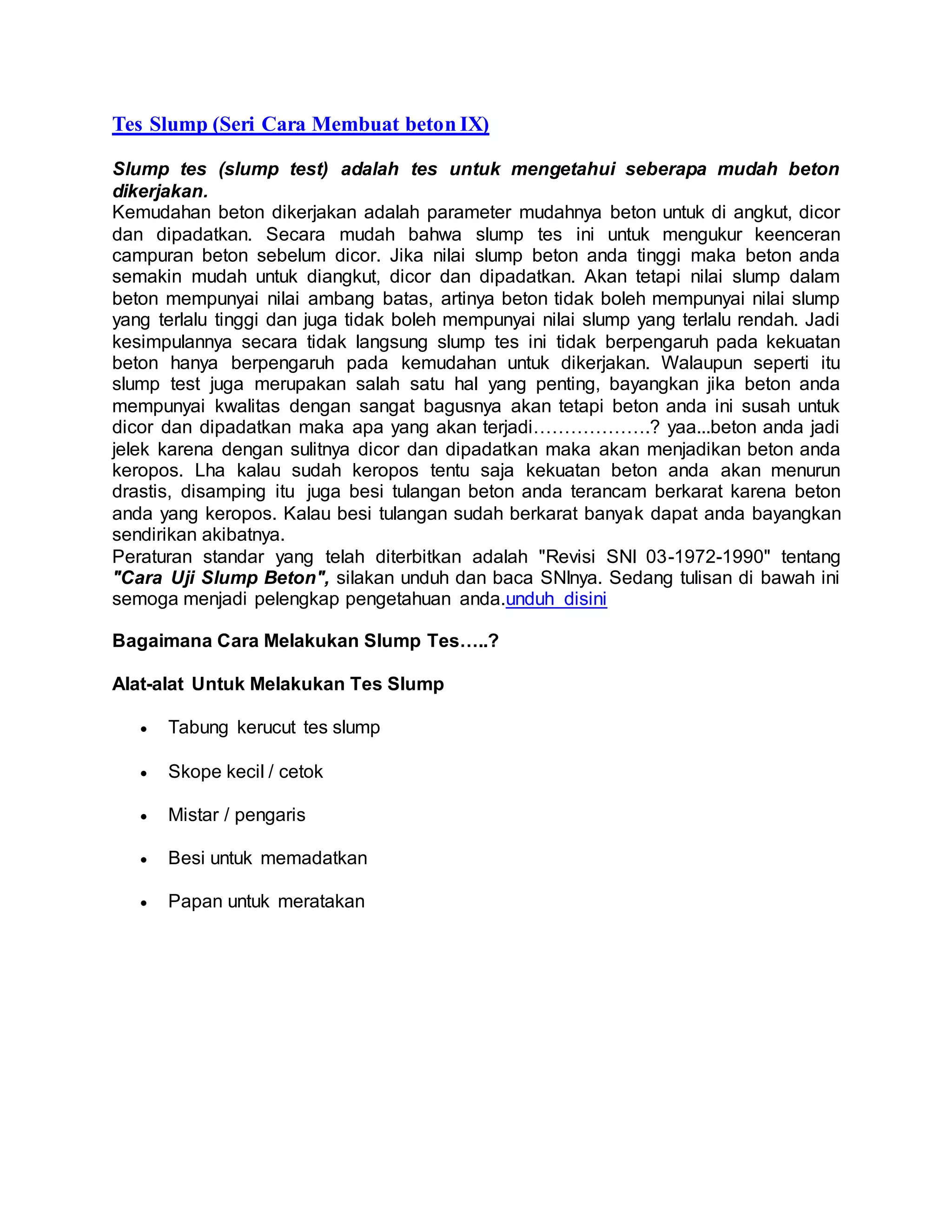 Tes slump | DOCX
