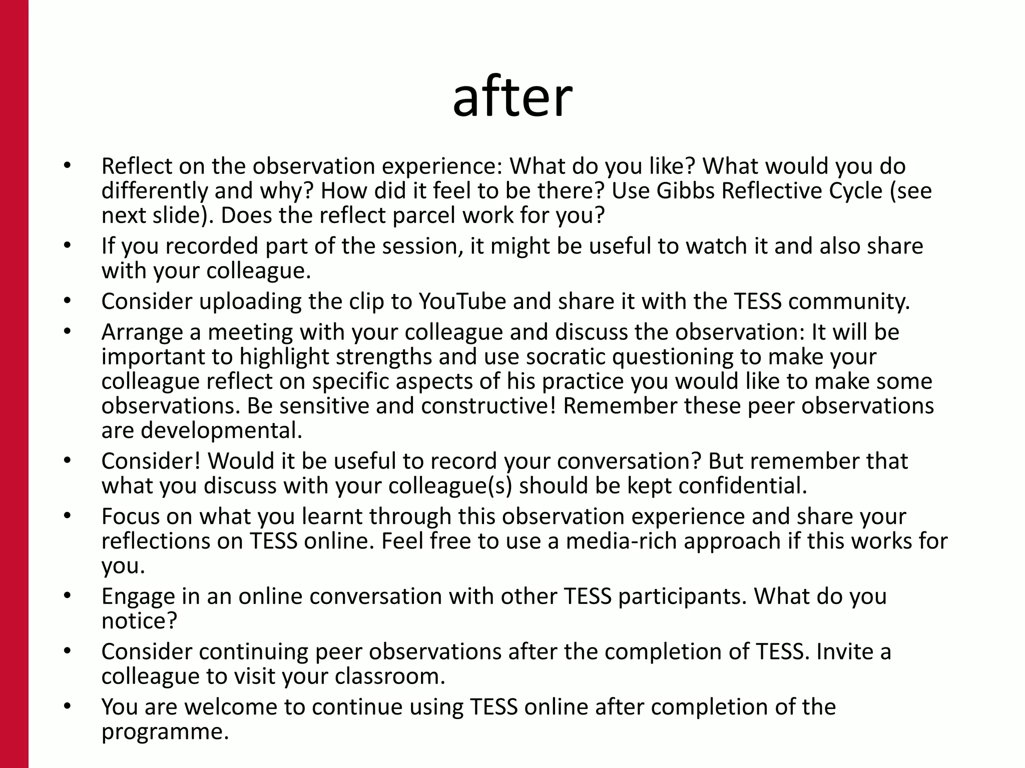Peer Observation Tips for TESS | PPTX | Educational Assessment | Education