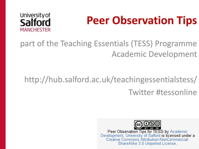 Peer Observation Tips for TESS | PPT