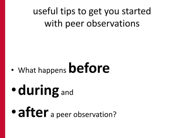 Peer Observation Tips for TESS | PPT