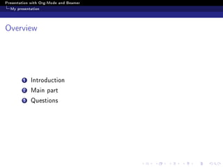 Example Presentation using org-mode and beamer | PPT