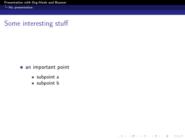 Example Presentation using org-mode and beamer | PPT