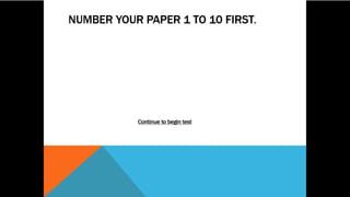 Dr Phill's Test | PPTX