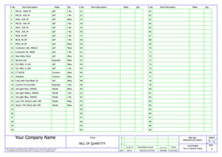 MCC PANEL WIRING, GA and BOM Sample | PDF