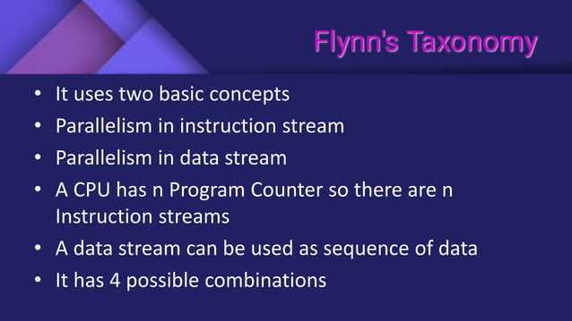 Flynn's Classification parallel processing Flynn's Classification parallel processing