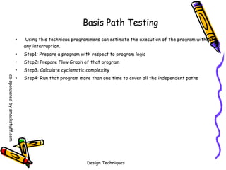 Test design techniques | PPT | Programming Languages | Computing