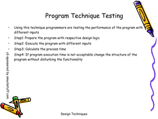 Test design techniques | PPT | Programming Languages | Computing