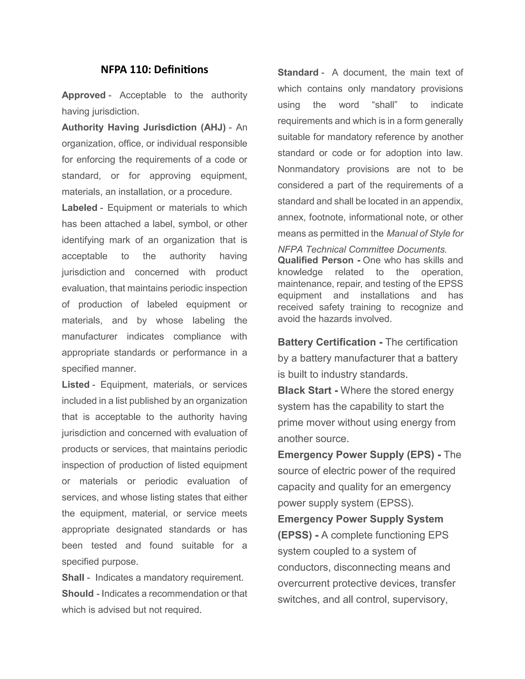 electrical standards and practices definitions | PDF