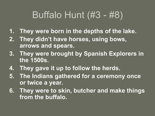 Test Answers from "Buffalo Hunt" | PPT