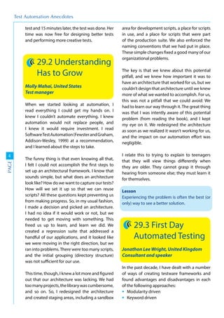 Test automation Anecdotes | PDF | Computer Software and Applications ...
