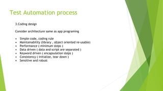 Test automation lesson | PPTX
