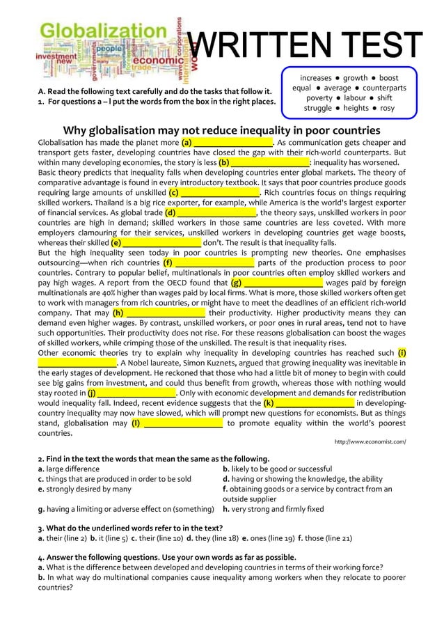 test-b2c1-on-globalization-information-gap-activities-reading ...