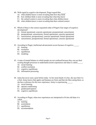 Test Bank for Developing Person Through Childhood and Adolescence 10th ...