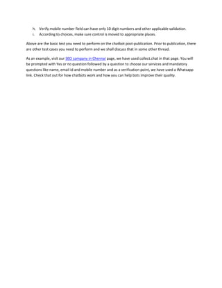 Test case for chatbots | PDF