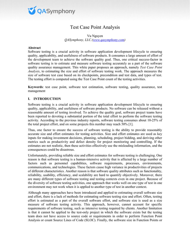 Test case-point-analysis (whitepaper) | PDF