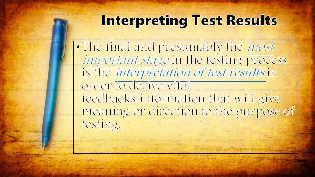 Interpreting Test Results