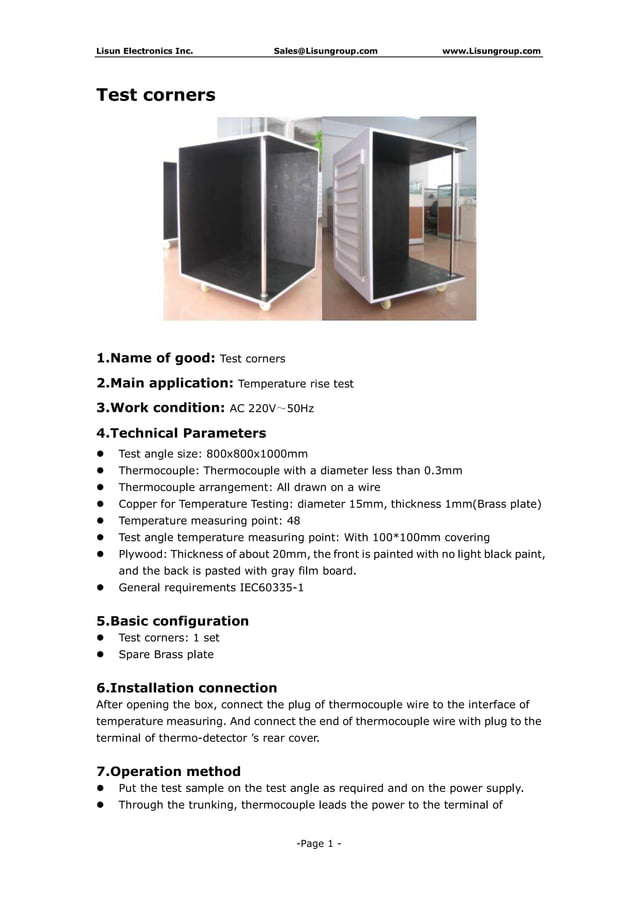 LISUN Test corners | PDF