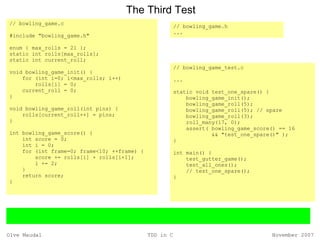 Test driven development in C