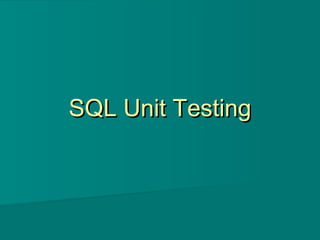 Test-Driven SQL | PPT