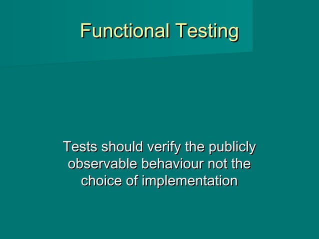 Test Driven Sql Ppt